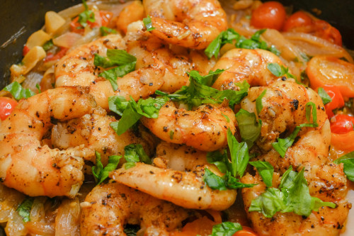 Scampi in pittige duivelsaus